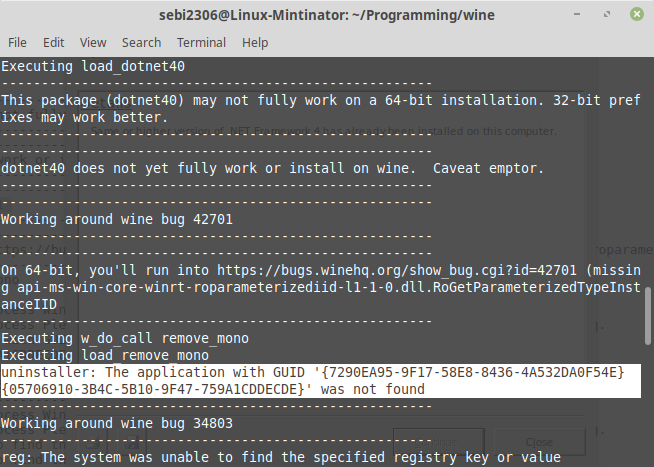 Winetricks fails to remove Mono · Issue #1215 · Winetricks/winetricks · GitHub
