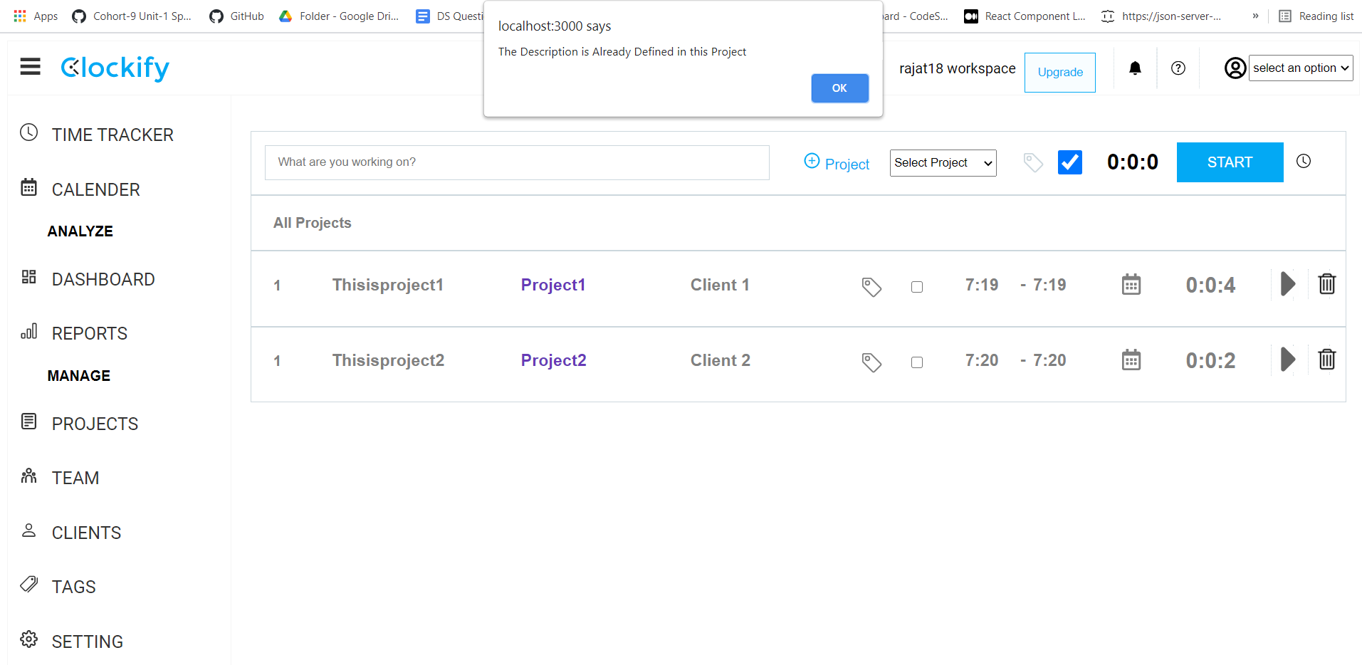 Clockify-Updated Clone - Codesandbox
