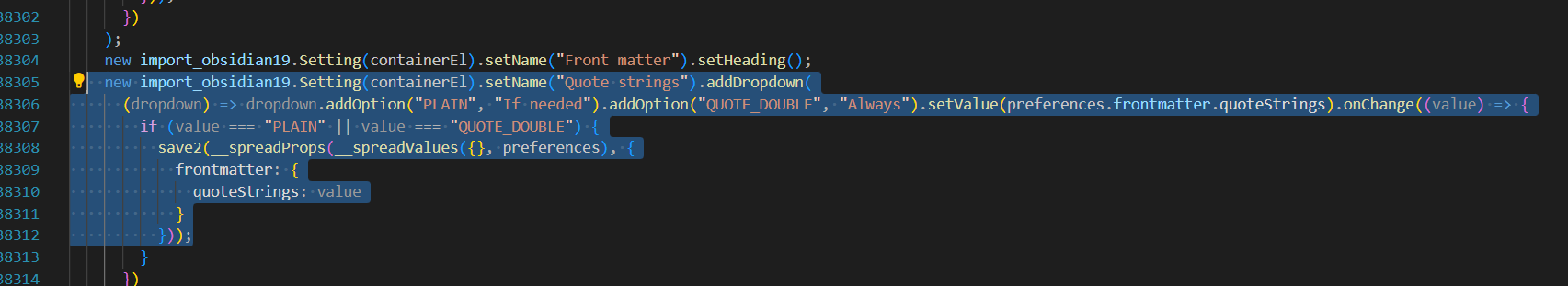 Drop Dowm Options For Quotestring Doesnt Work In The Setting Panel · Issue 365 · Marcusolsson 