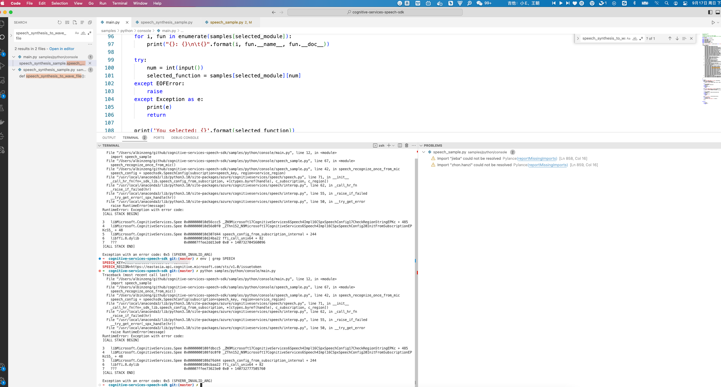Azure Cognitiveservices Speech1321 Just Not Work · Issue 2076 · Azure Samplescognitive 3967