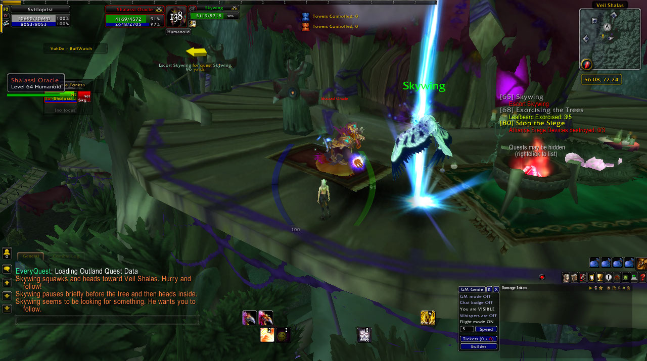 [Quest] Skywing flies through the scenery & terrain, and doesn't move ...