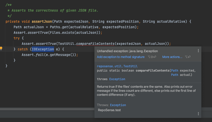 Test: use generic throw Exception in all tests · Issue #937 · reposense ...