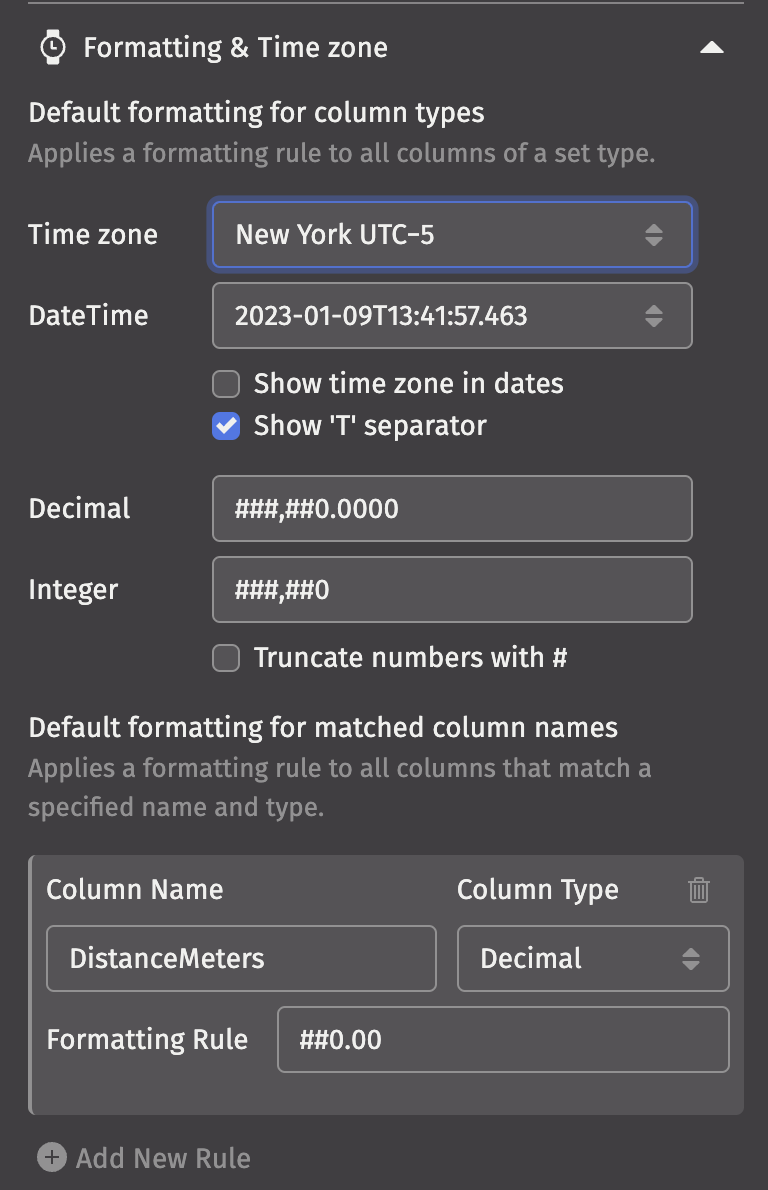 Move default formatting rules into it's own section, so that it can be collapsed by default ...