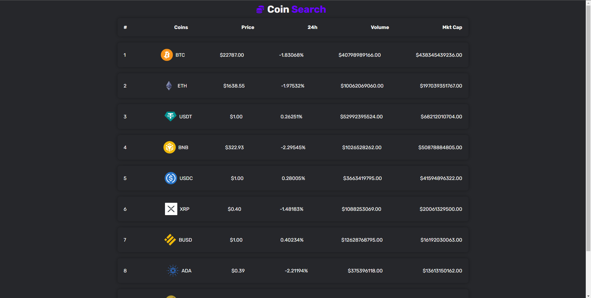 GitHub - MattGri/crypto-app