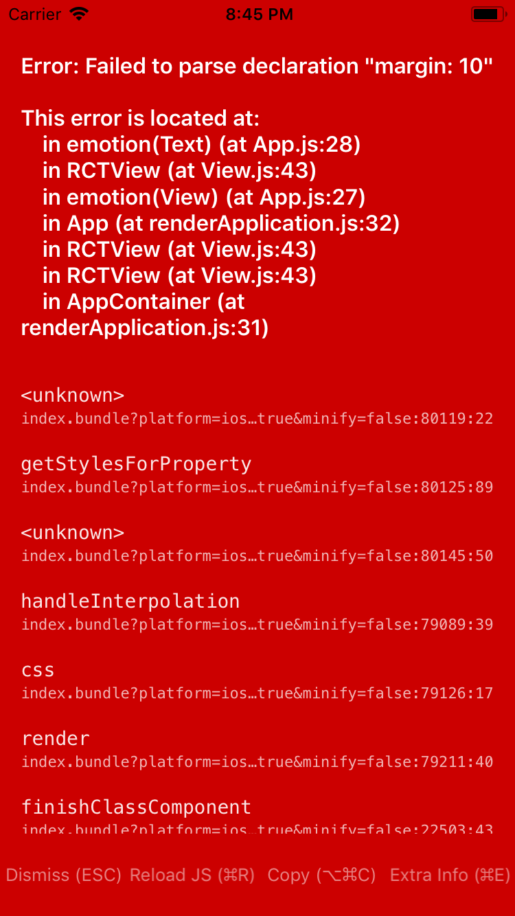 [primitives] Failed to parse declaration margin or padding