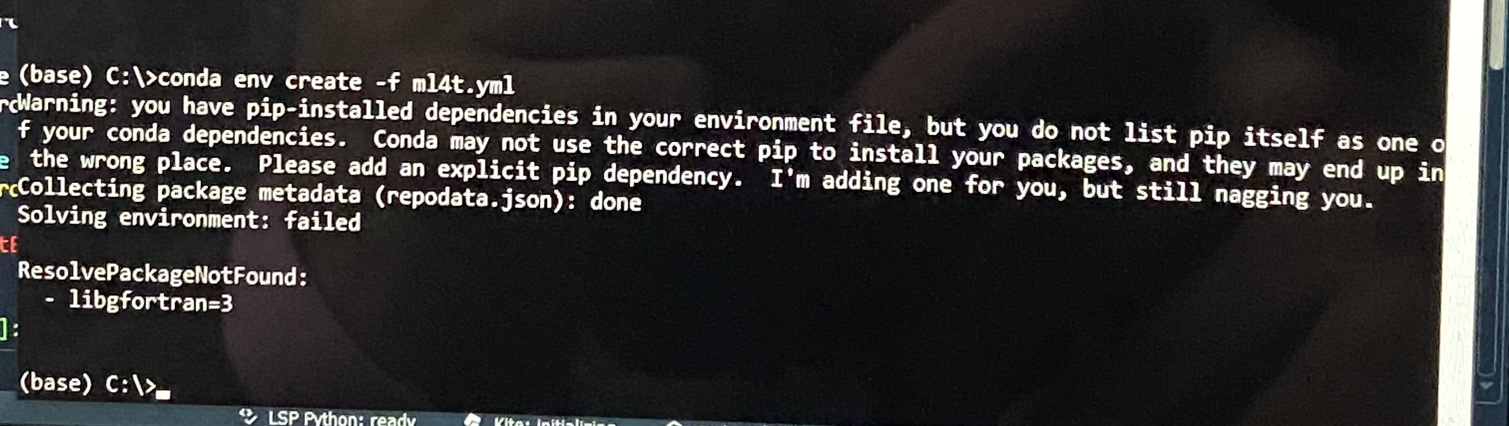 Trouble creating environment from ml4t.yml & ml4t-zipline.yml · Issue #137 · stefan-jansen ...