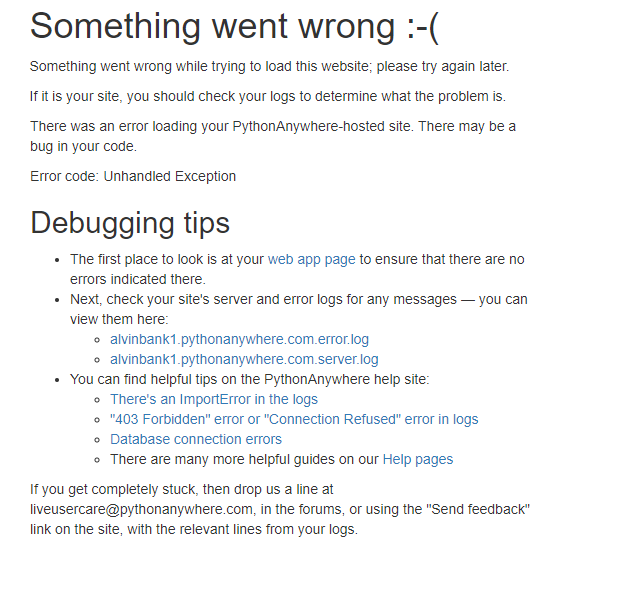 Pythonanywhere Unhandled Exception 에러 · Issue 1569 · Opennamuopennamu · Github 7590