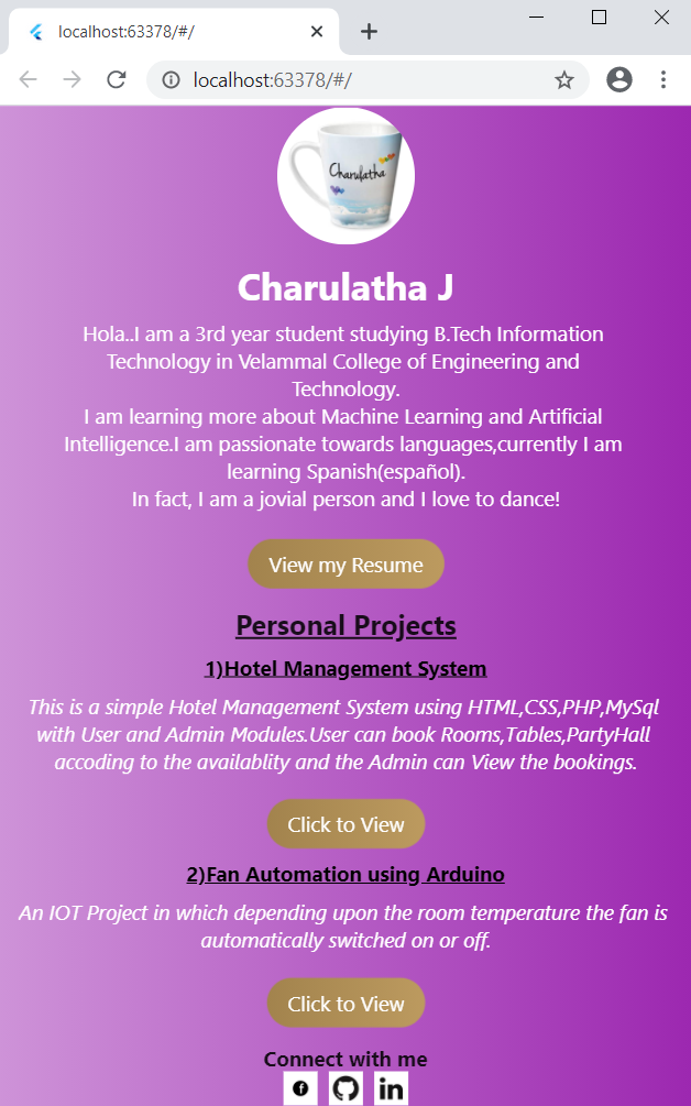 GitHub - charu-19/flutterPortfolio: A simple portfolio using flutter