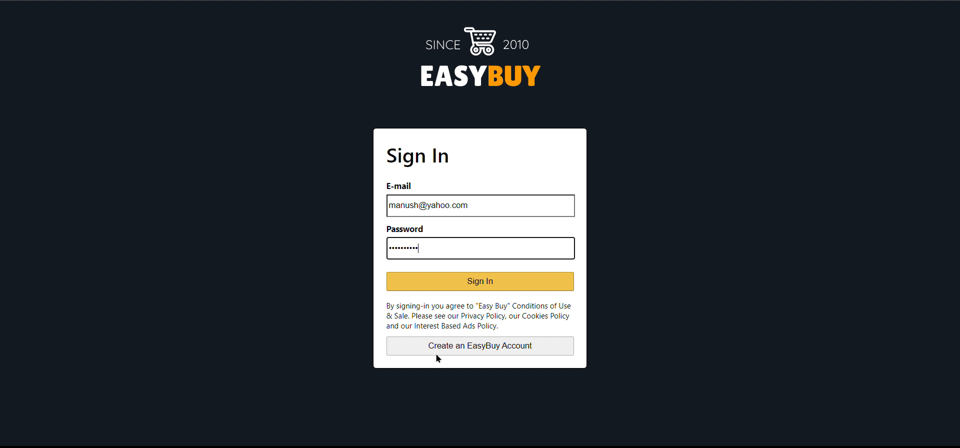 GitHub - Manush54/easy-buy: A Simple Shopping Website Using React