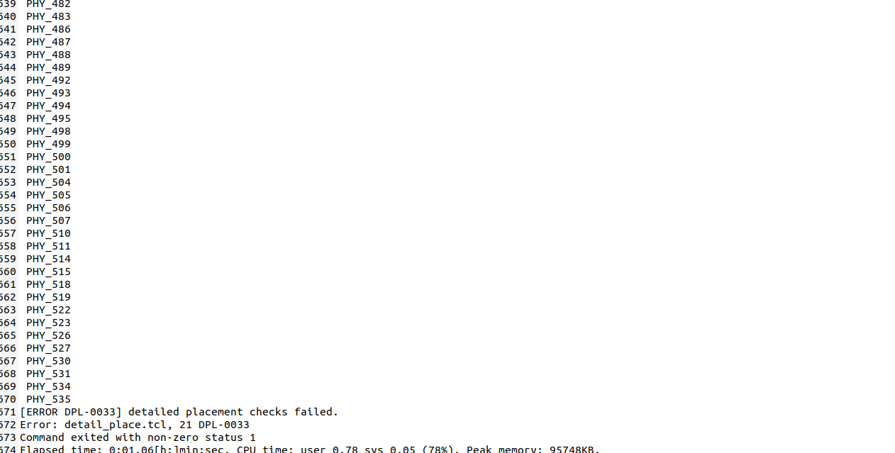 Detailed Placement Checks Failed · Issue 556 · The Openroad Project Openroad Flow Scripts · Github