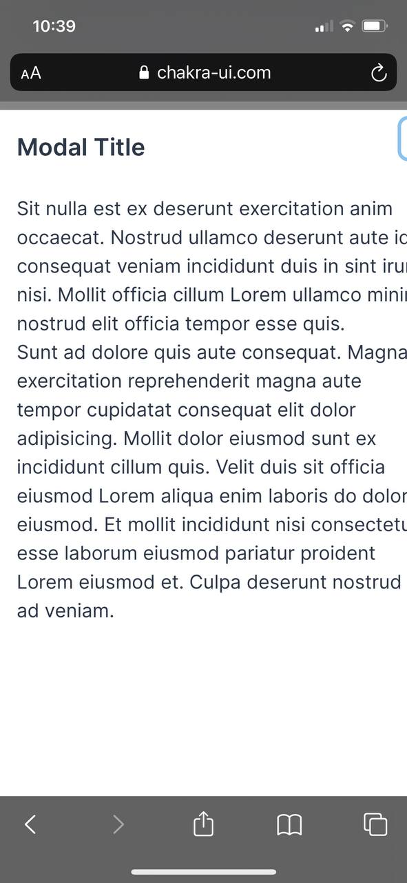 Long Modals are missbehaving on iOS · Issue #3801 · chakra-ui/chakra-ui ...