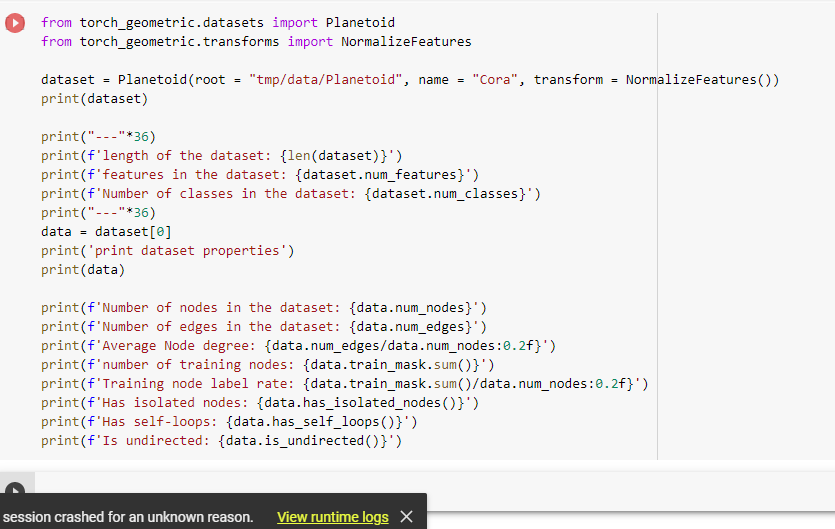 Session crashes for an unknown reason on graph dataset · Issue #2787 · googlecolab/colabtools ...