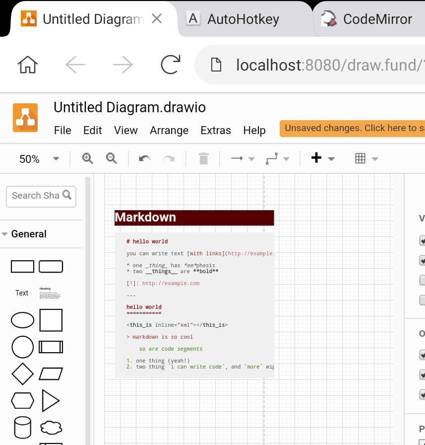 Use CodeMirror to make plug-ins or shapes · Issue #1834 · jgraph/drawio ...