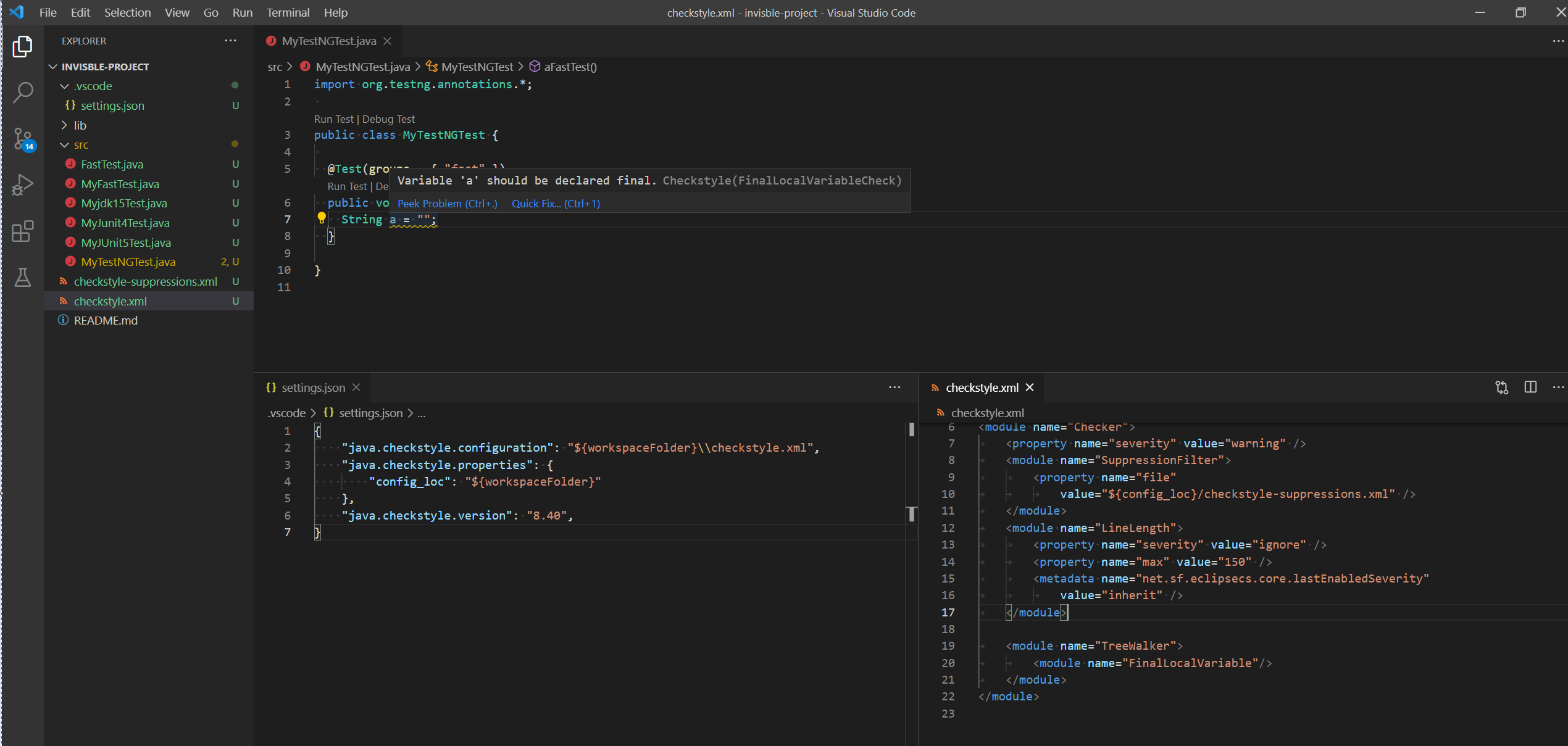 Checkstyle Wont Start On Custom Checkstyle Config · Issue 308 · Jdneovscode Checkstyle · Github