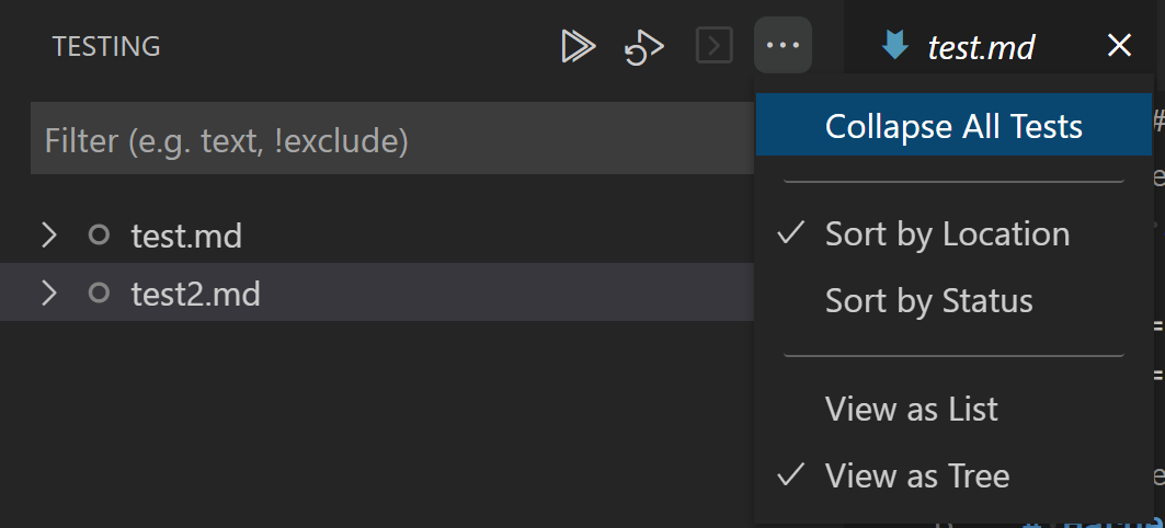 [Test Explorer] The position of Collapse All button is not align with ...