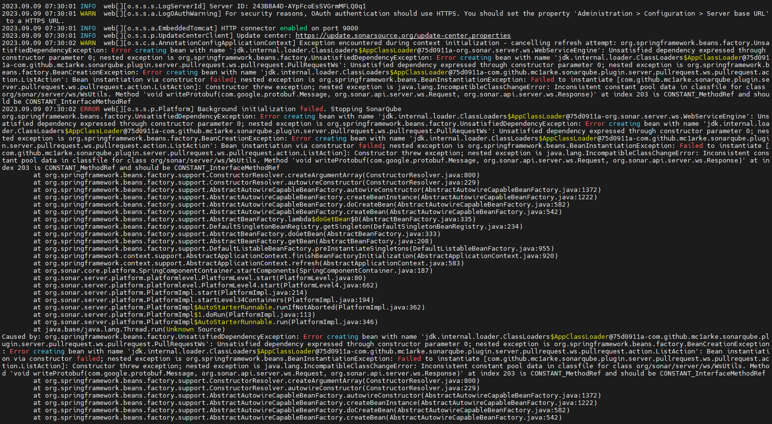 After Installing The Plugin In The Container Running Docker Sonarqube 101 An Error Occurs 5367