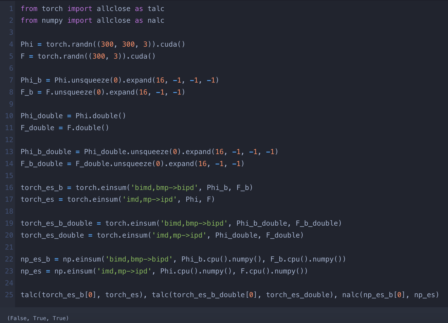 Discrepancy in einsum when done in batch vs non-batch · Issue #76528 · pytorch/pytorch · GitHub