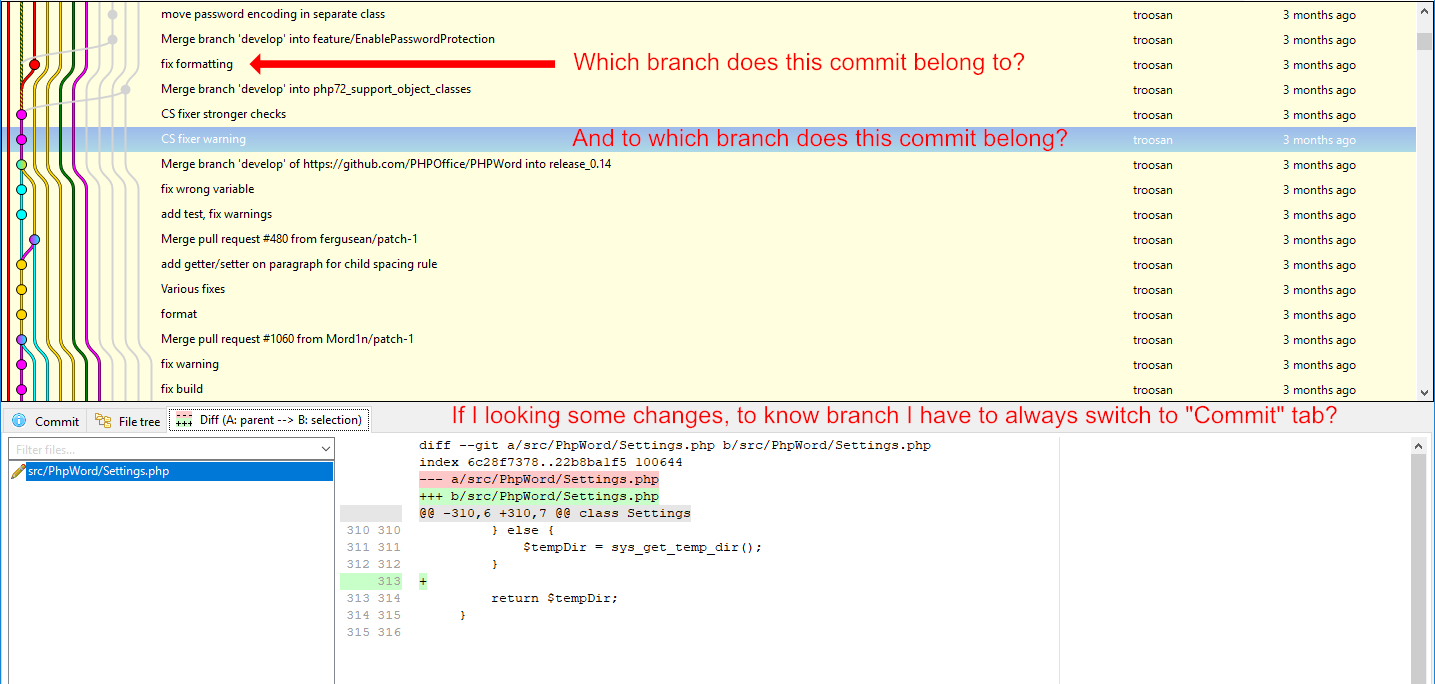 Commit branch name in commits list · Issue #4450 · gitextensions ...