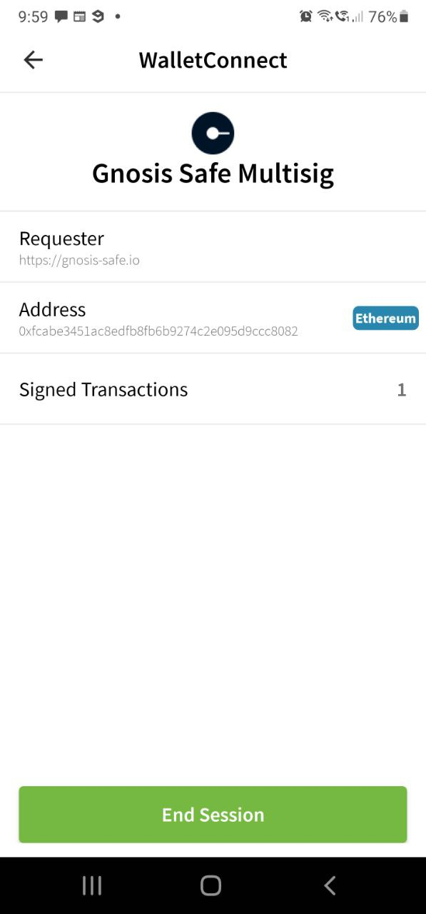 WalletConnect does not work in Gnosis Safe · Issue #1747 · AlphaWallet/alpha-wallet-android · GitHub
