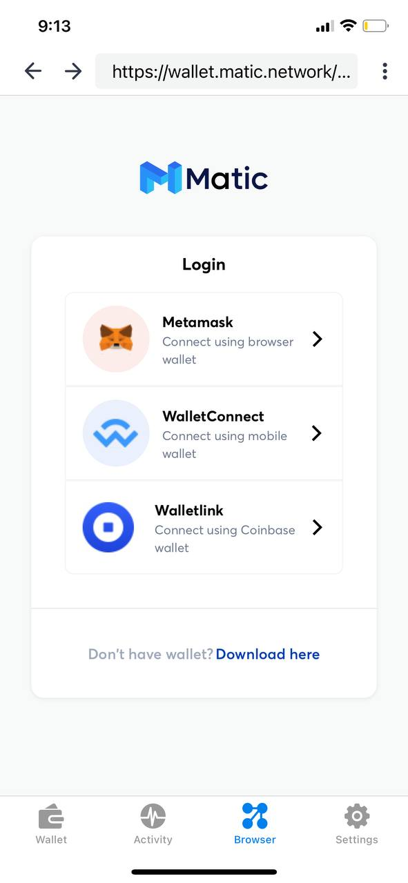 WalletConnect not working for Polygon bridge if AlphaWallet browser is used because dapp is not ...