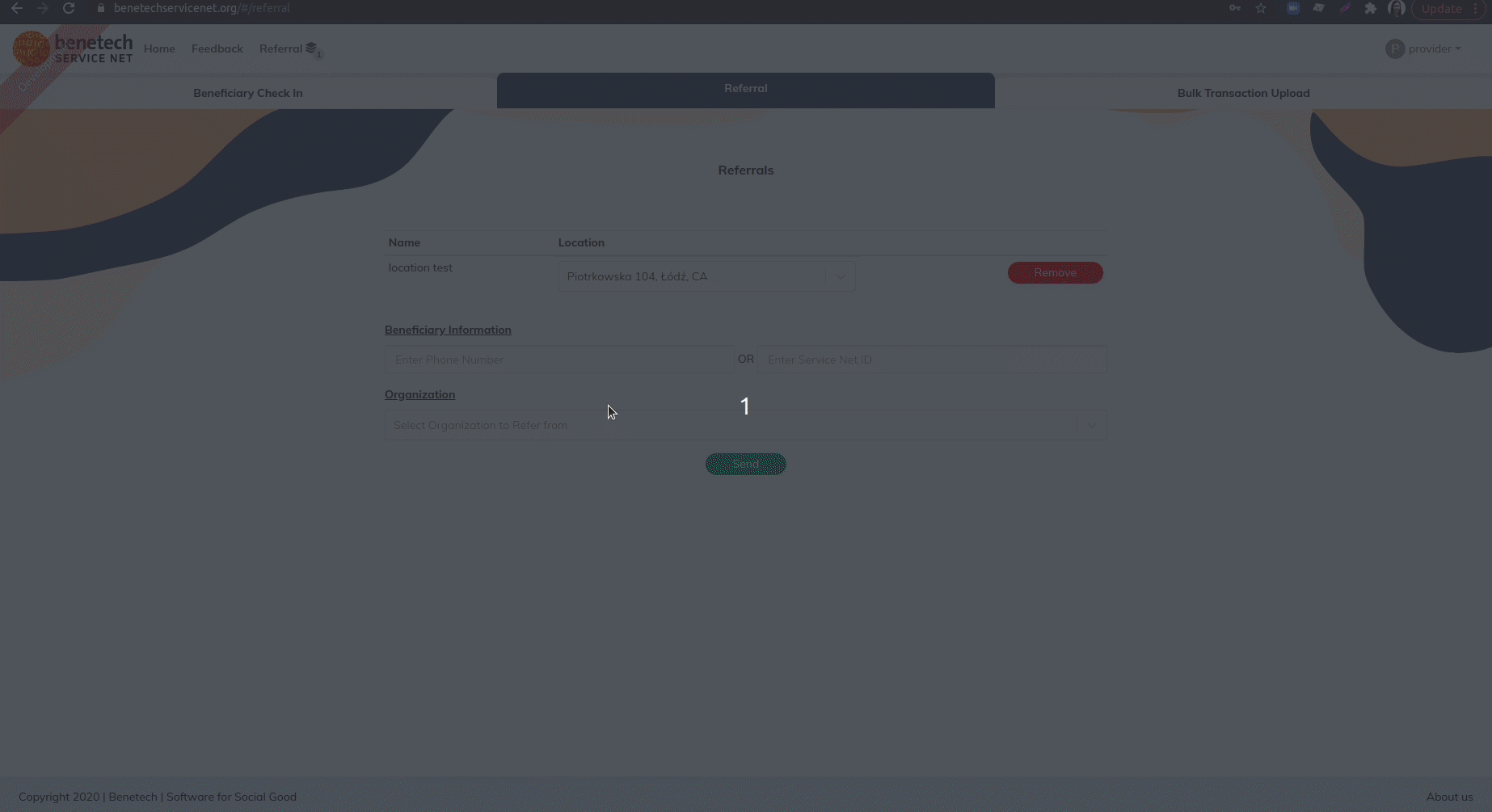 Referral Send Button not allow referral send SMS if not all locations ...