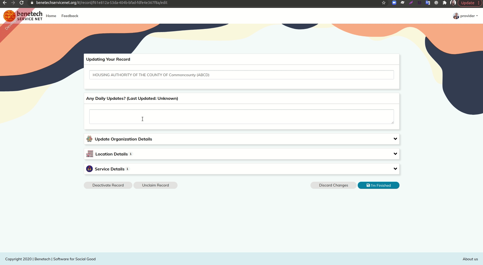Claim a record · Issue #1446 · openreferral/ServiceNet · GitHub