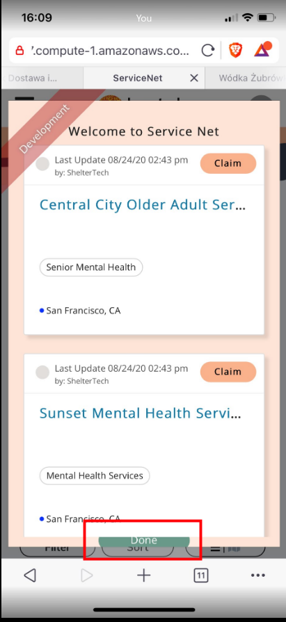 Mobile view UI issue with claim modal [ iOS devices ] · Issue #1507 · openreferral/ServiceNet ...