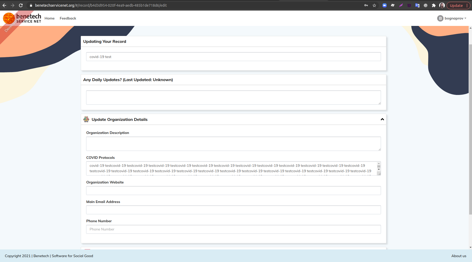 SP: COVID 19 Protocols Field · Issue #1535 · openreferral/ServiceNet · GitHub
