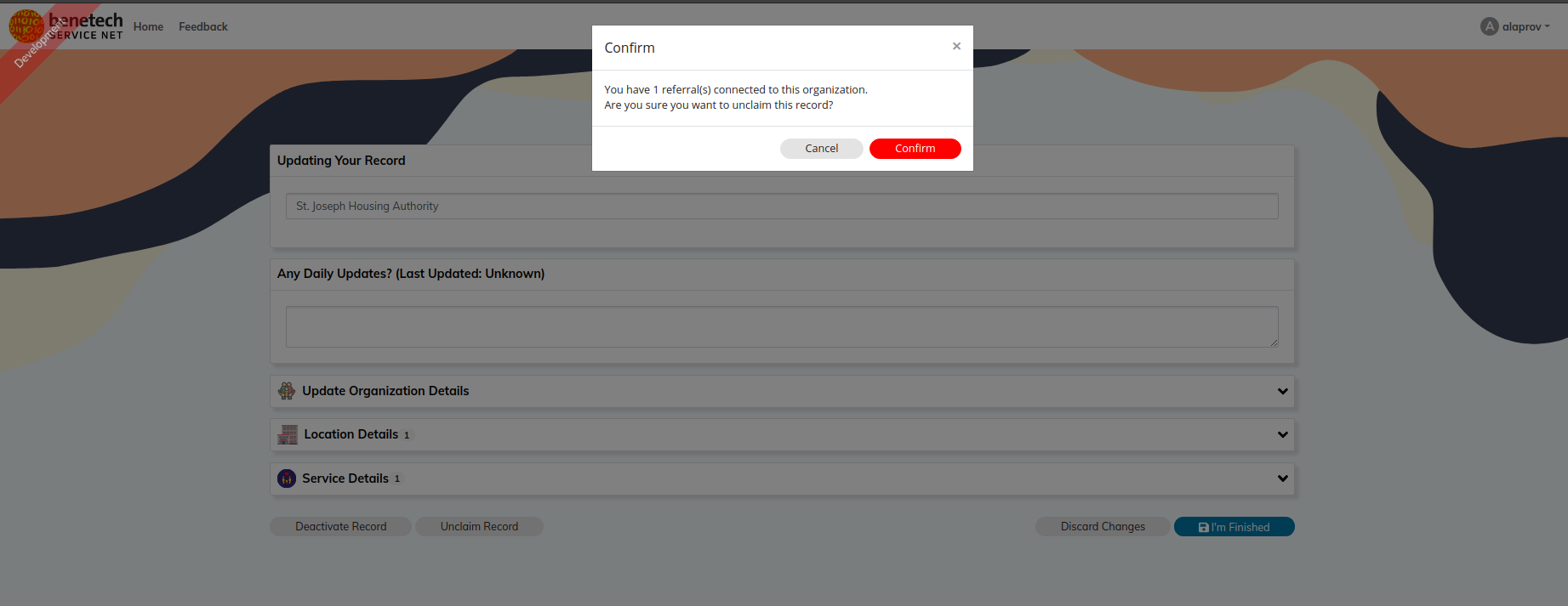 Unclaiming record(s) Logic to Referrals · Issue #1544 · openreferral/ServiceNet · GitHub