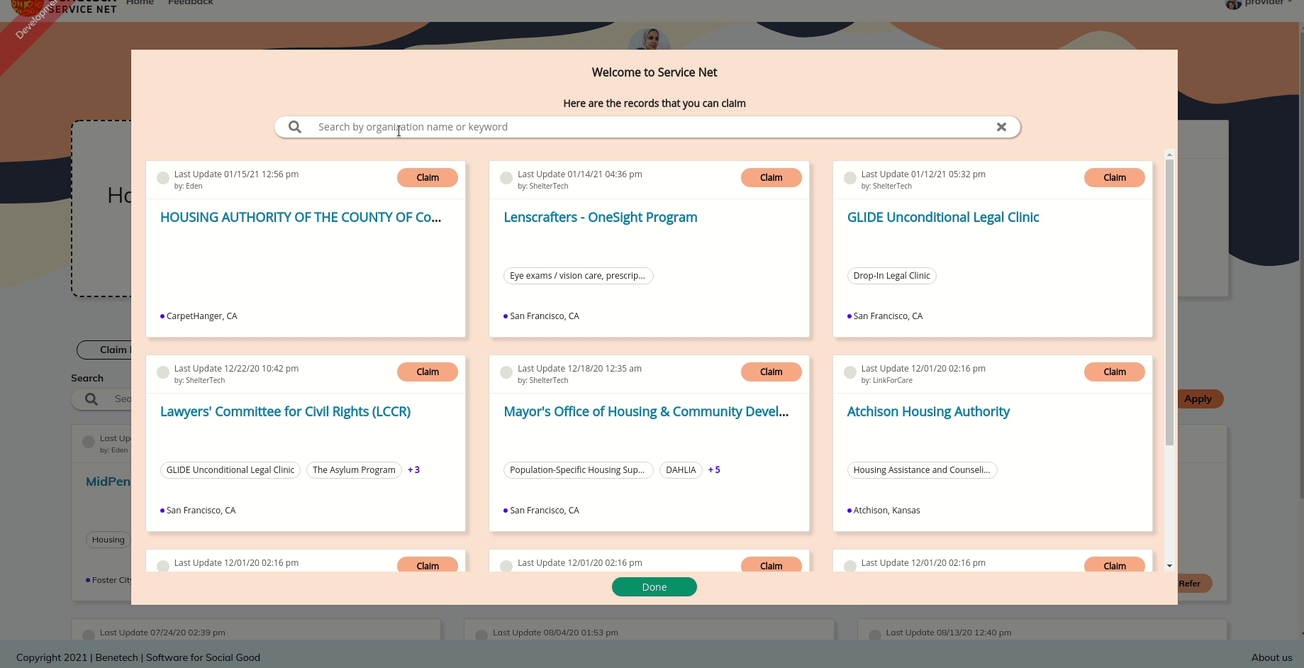 Claim a record search issue · Issue #1665 · openreferral/ServiceNet · GitHub