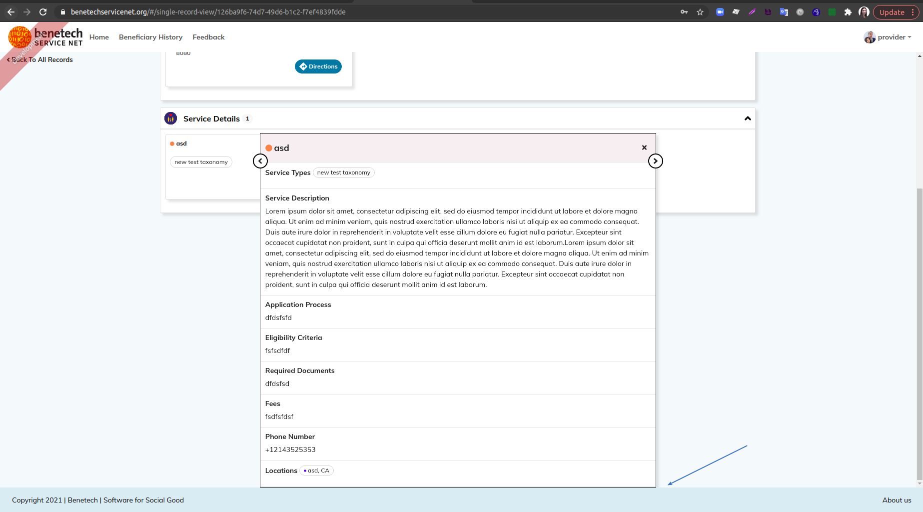Service Provider/Public: Service Details Pop Up · Issue #1414 · openreferral/ServiceNet · GitHub