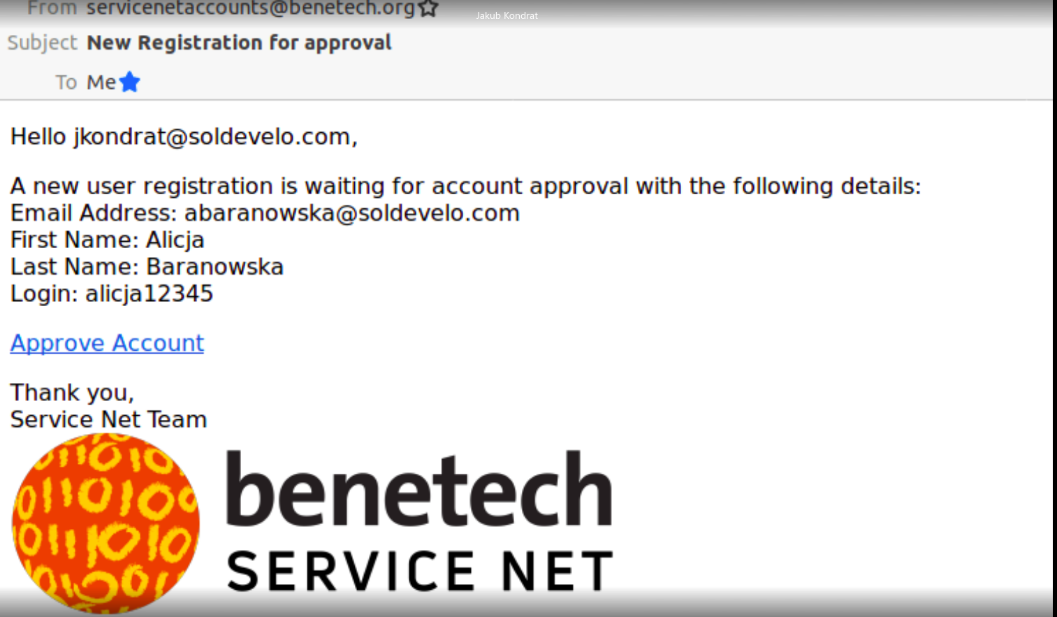 Service Net Admins Email Notifications When User Registers to Service Net · Issue #1473 ...