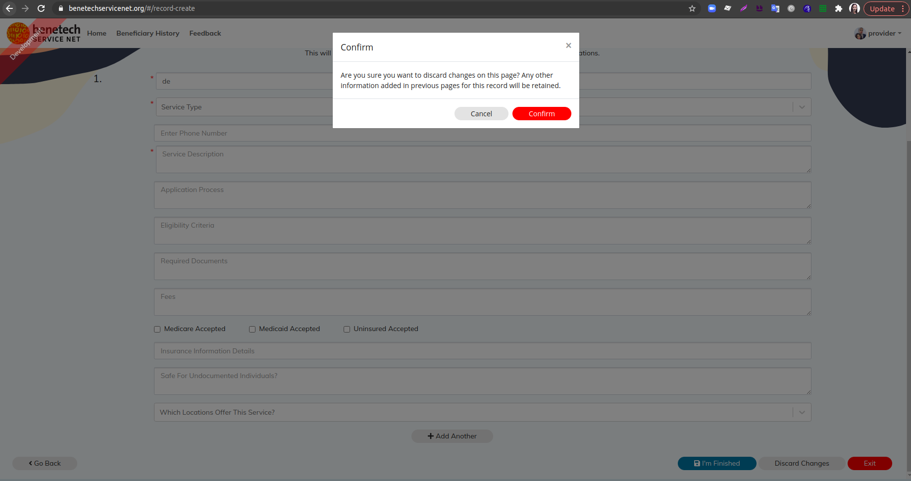 Add "Discard Changes" button while creating a new record to every stage · Issue #1546 ...