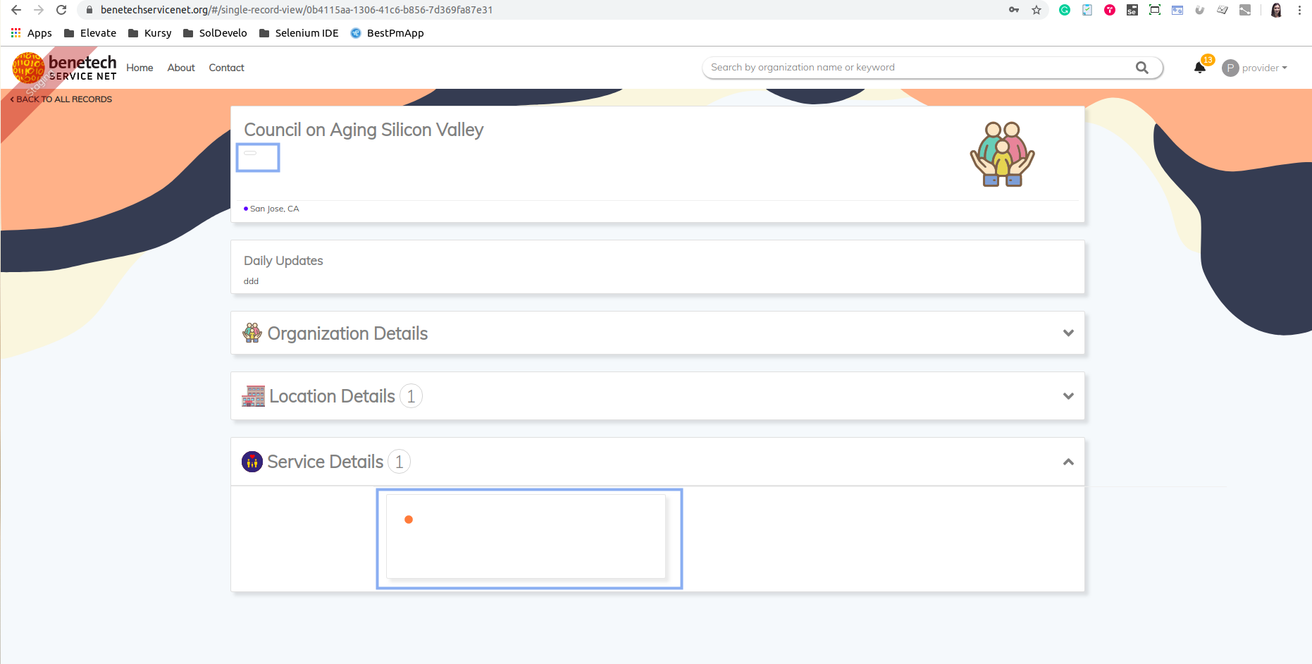 Single record view page · Issue #959 · openreferral/ServiceNet · GitHub