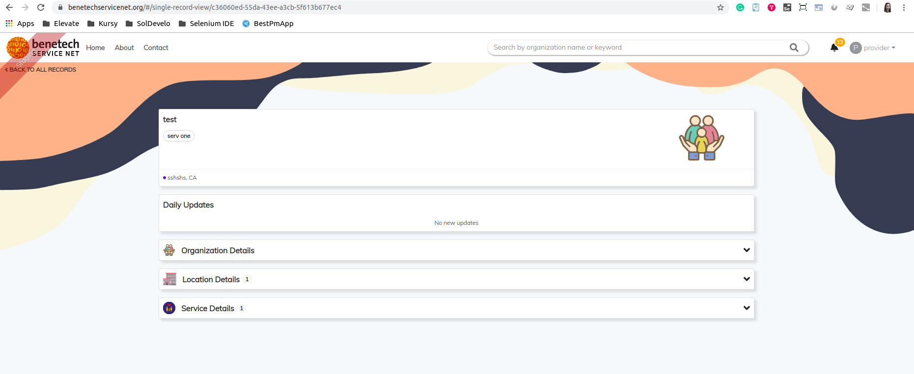 Single record view page · Issue #959 · openreferral/ServiceNet · GitHub