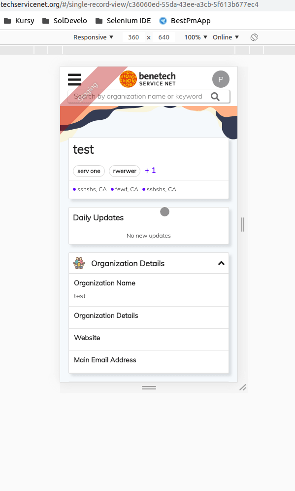 Single record view page · Issue #959 · openreferral/ServiceNet · GitHub
