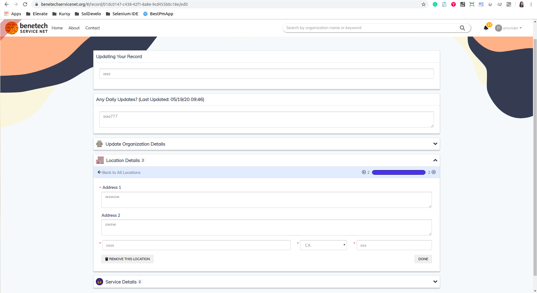 Allow owner to edit their record · Issue #961 · openreferral/ServiceNet · GitHub