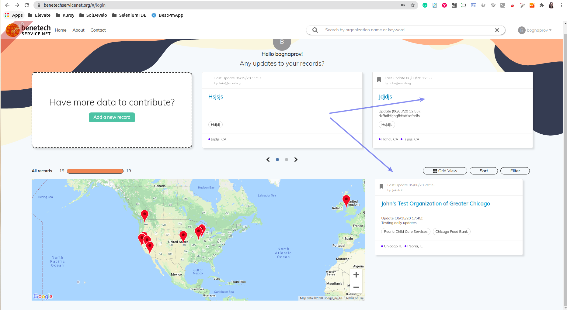 Add map view for records · Issue #1064 · openreferral/ServiceNet · GitHub