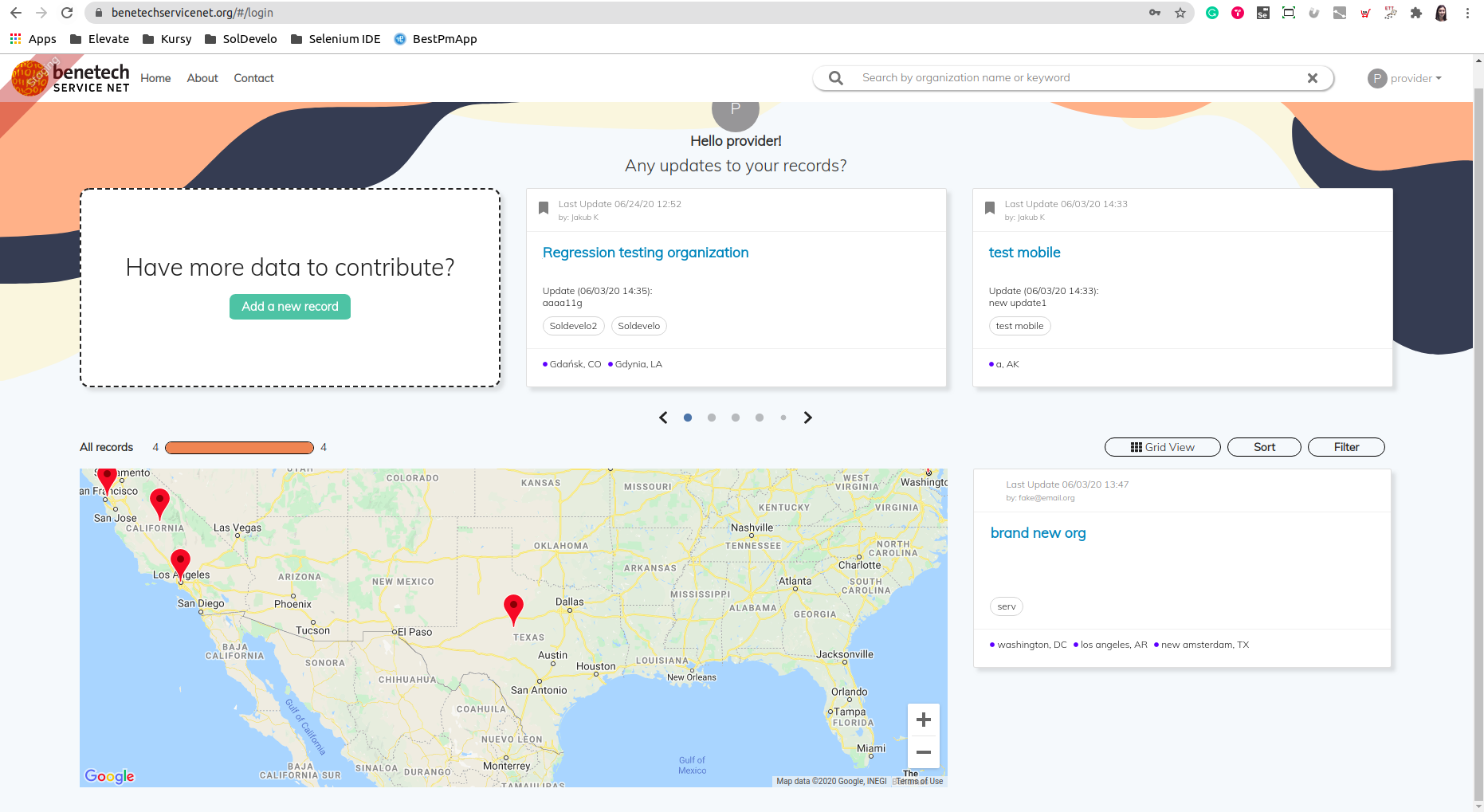 Add map view for records · Issue #1064 · openreferral/ServiceNet · GitHub