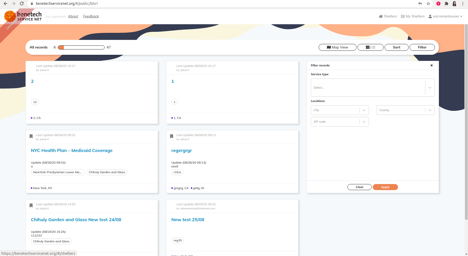 UI issue - empty space in the middle of the Service Provide main page ...