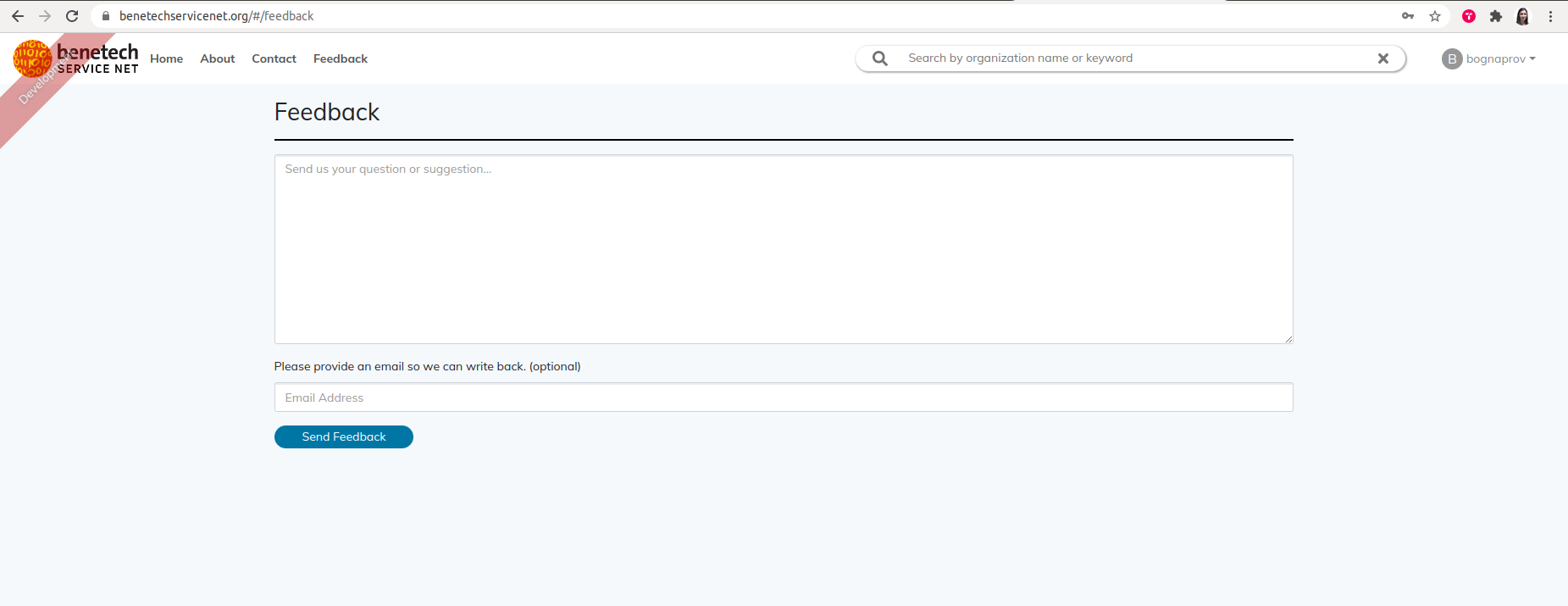 ServiceProvider Feedback link · Issue #1133 · openreferral/ServiceNet · GitHub