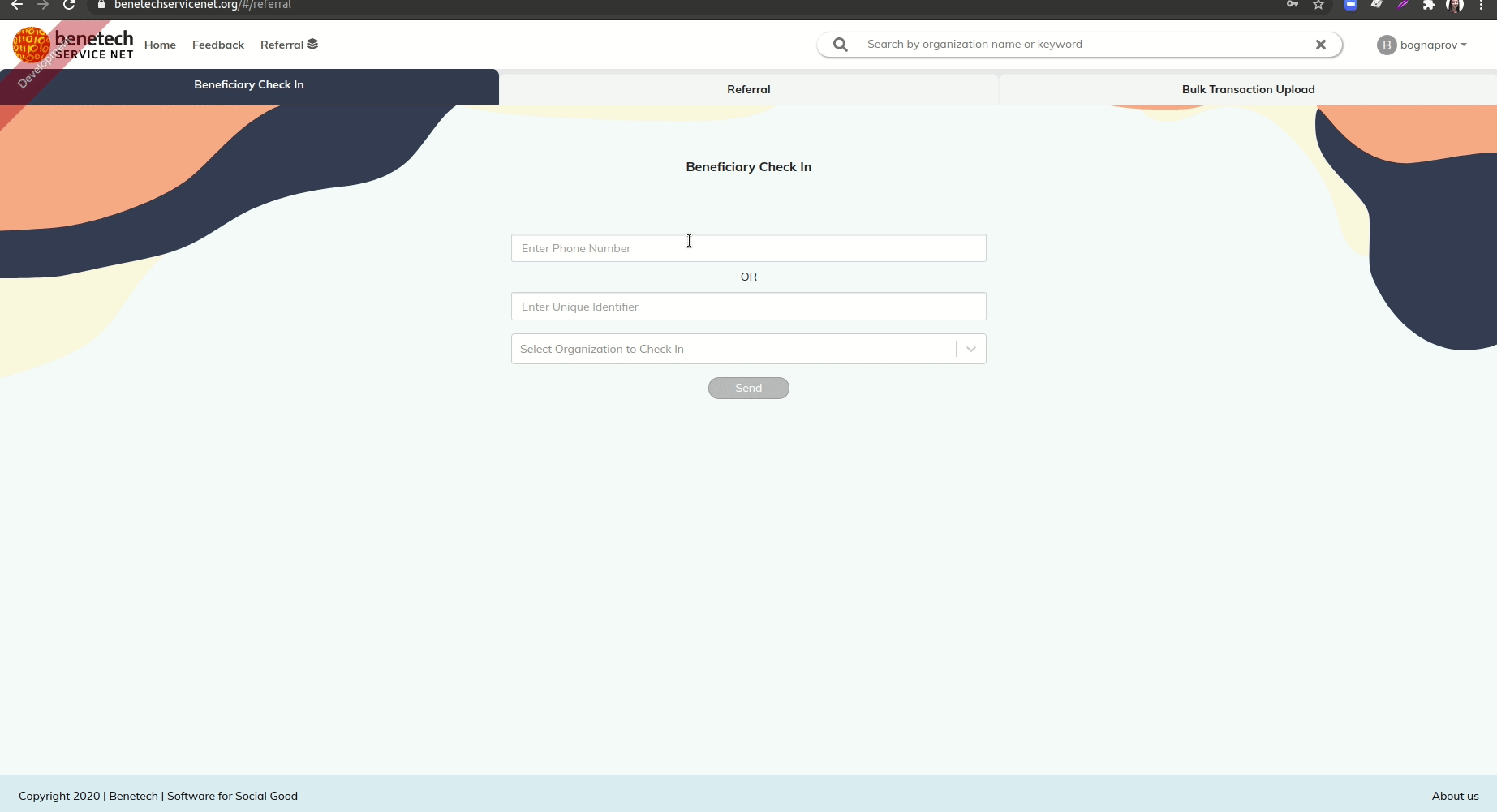 Service Net CBO Beneficiary Check In Menu Option in the Referral Header · Issue #1200 ...
