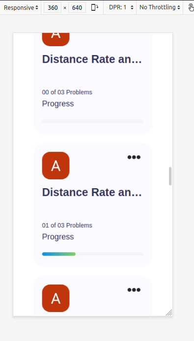 Problem Set Cards: Progress (Mobile > Dashboard) · Issue #1407 · benetech/MathShare · GitHub