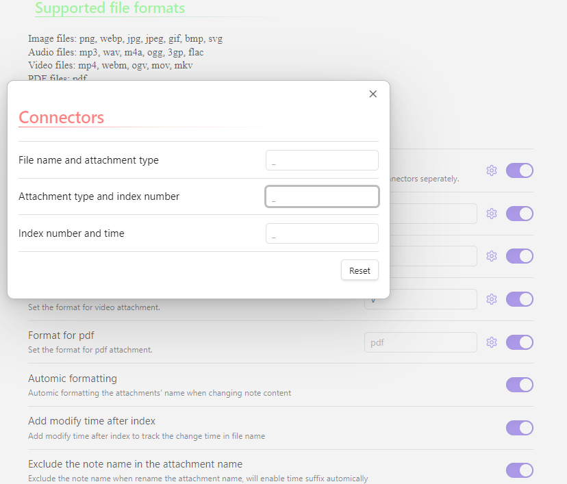 Feature Request: Seperate the two connectors · Issue #25 · JYC333/obsidian-attachment-name ...