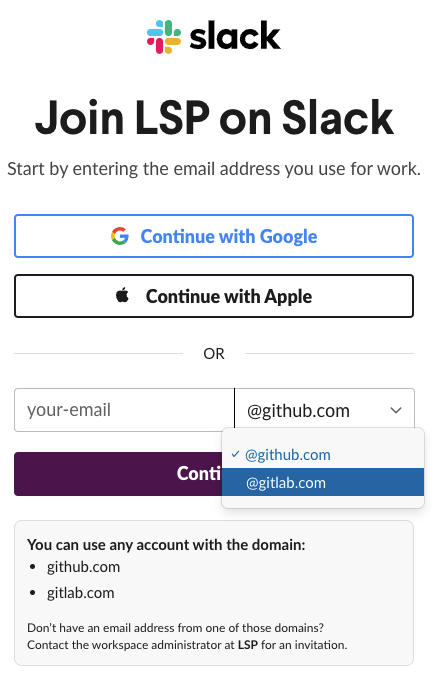 Unable to join Slack workspace · Issue #265 · langserver/langserver.github.io · GitHub