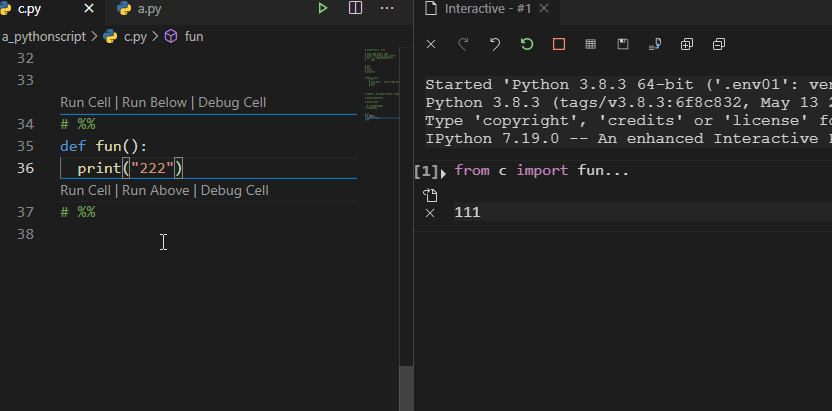 When the content of the called file is changed, "Interactive" does not ...