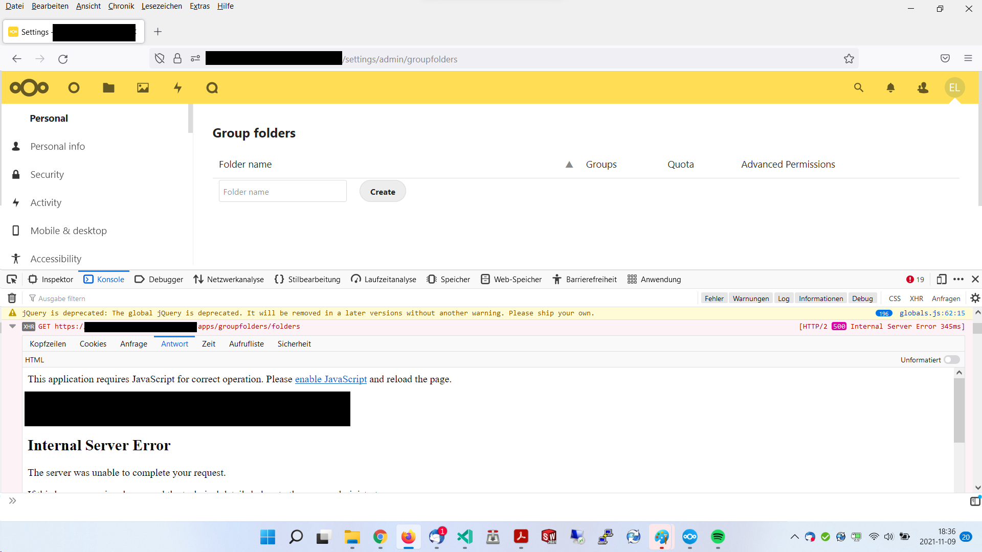 Create Group Folder button is inactive · Issue #1295 · nextcloud/groupfolders · GitHub