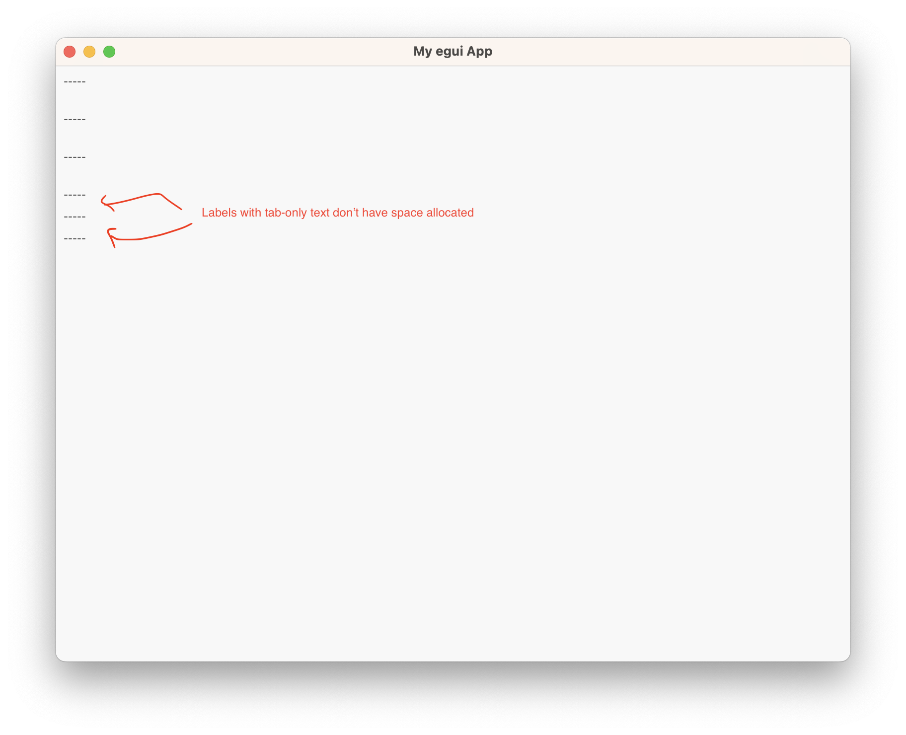 Labels with tabs-only text don't allocate space · Issue #3203 · emilk ...