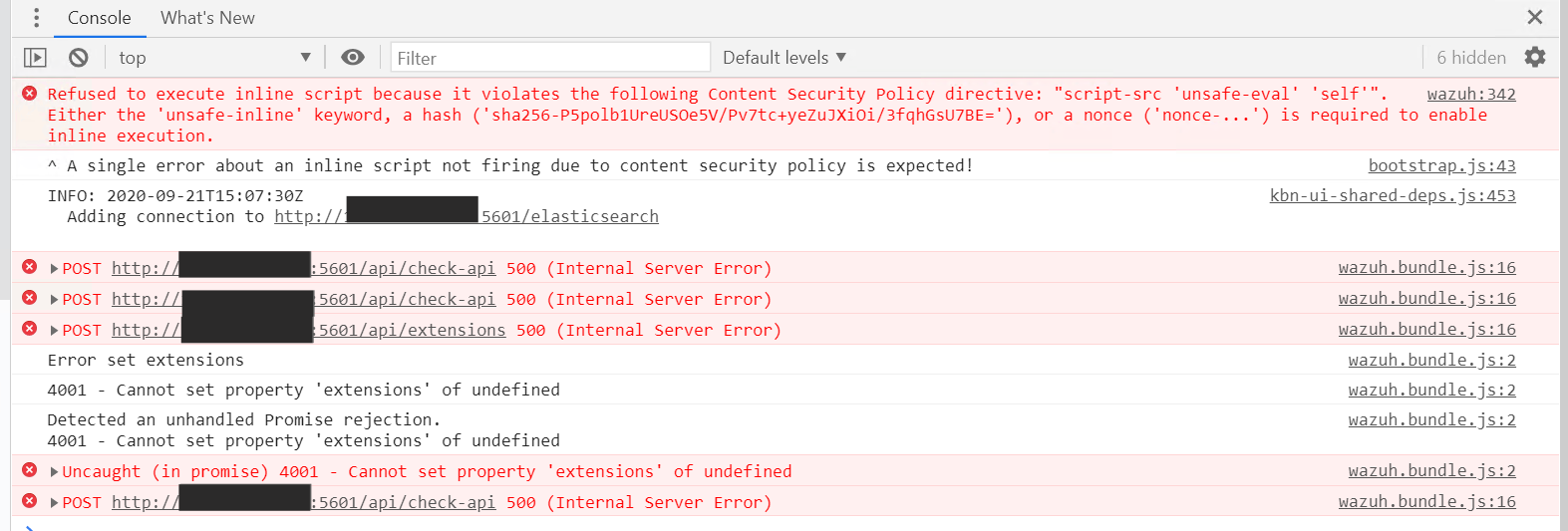 Could not select any API entry - 3005 - Internal error · Issue #2477 · wazuh/wazuh-dashboard ...