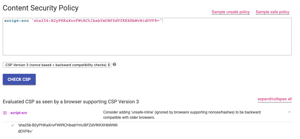 Cannot Define Both Sha Hash And `unsafe Inline` In Csp For Best Compatibility · Issue 5627 0442